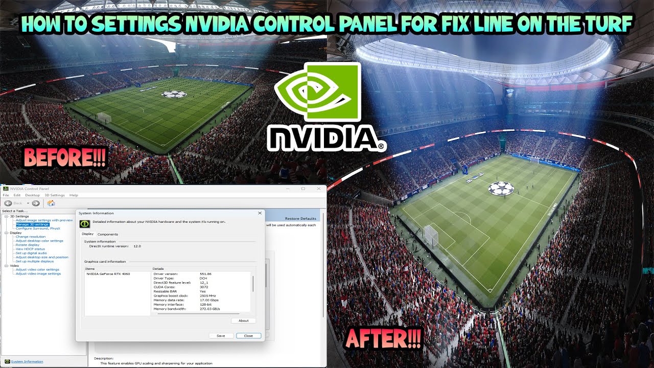 HOW TO SETTING NVIDIA CONTROL PANEL FOR FIX LINE ON THE TURF 2024 - YouTube