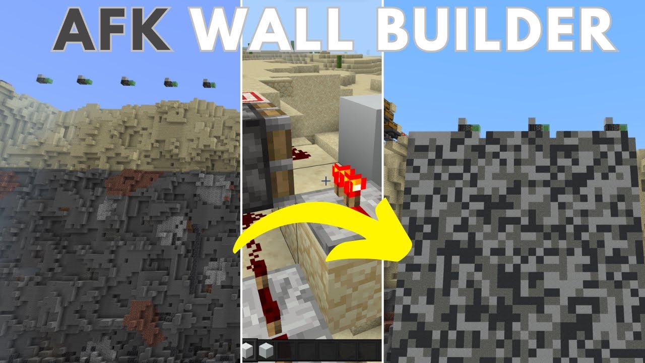 AFK Wall builder for Perimeter : Minecraft Bedrock Edition : Tutorial ...