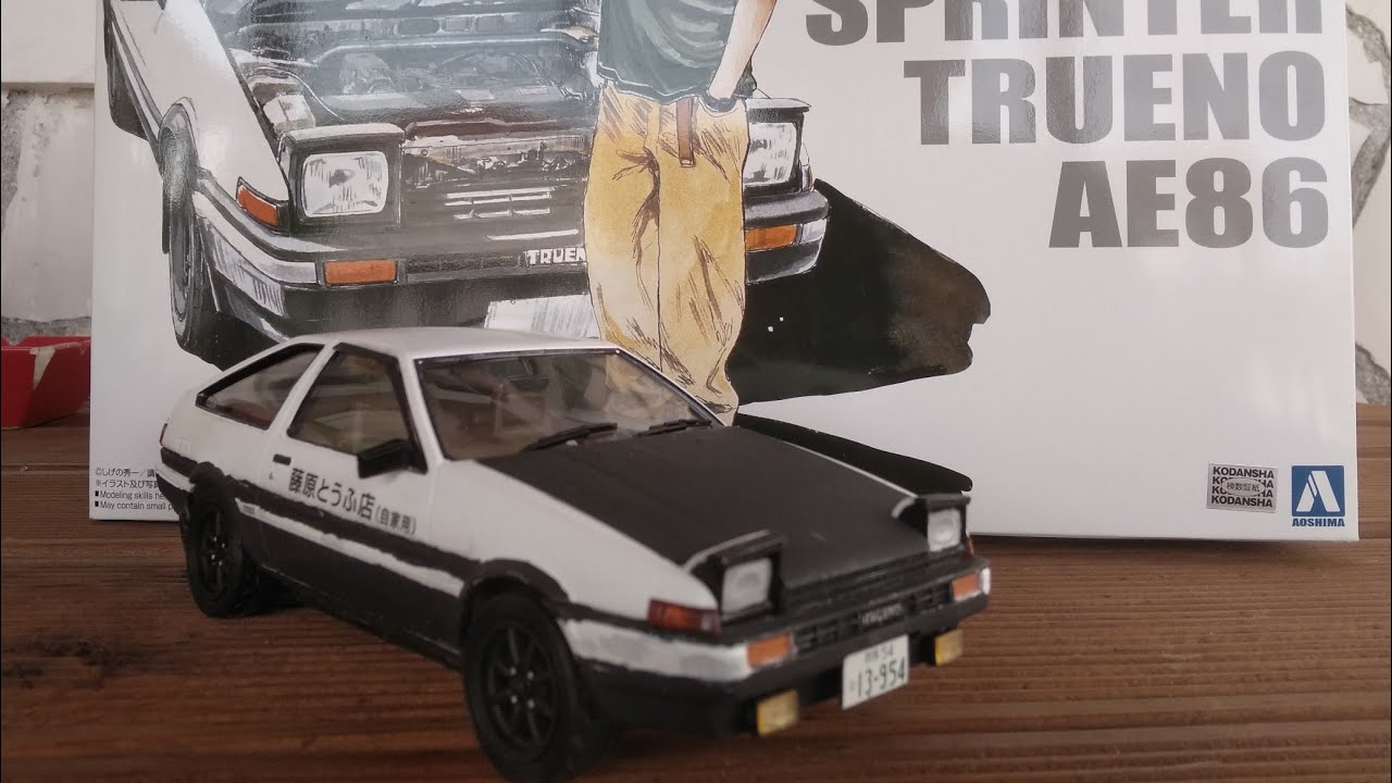 Initial D Toyota Corolla AE86 build 1/24 scale Aoshima (003206) - YouTube