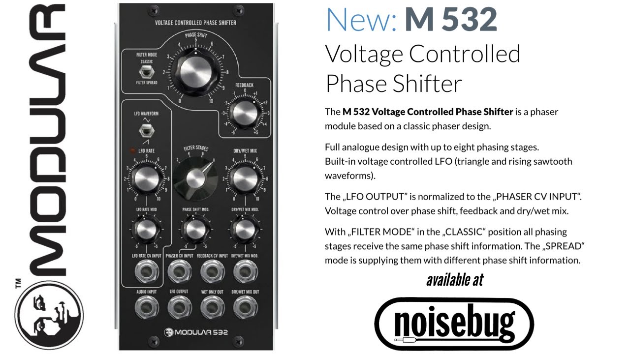 Moon Modular - 532 Voltage Controlled Phase Shifter - YouTube