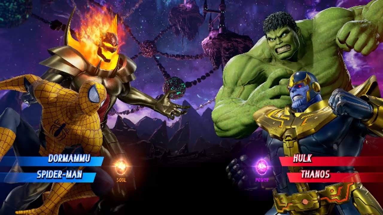 Dormammu & SpiderMan Vs Hulk & Thanos [Very Hard]AI Marvel vs Capcom ...
