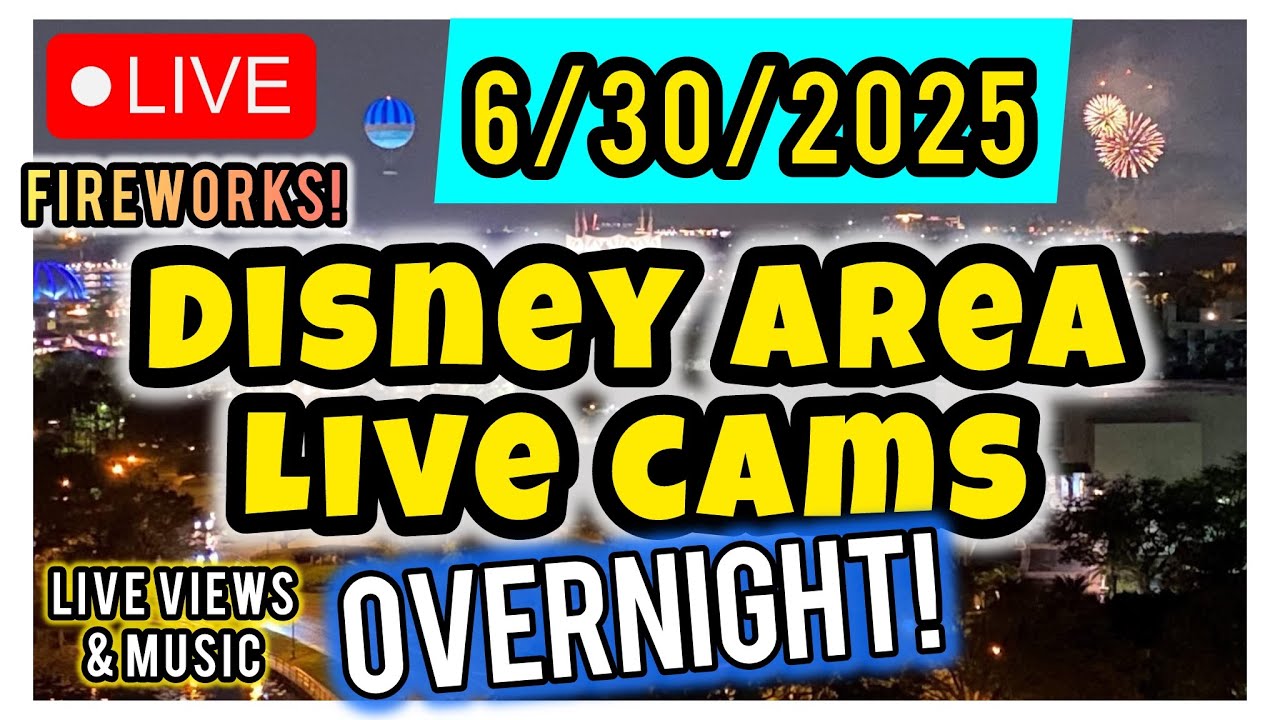Live: Disney World Nighttime Views & Fireworks | Relaxing Sleep Music ...