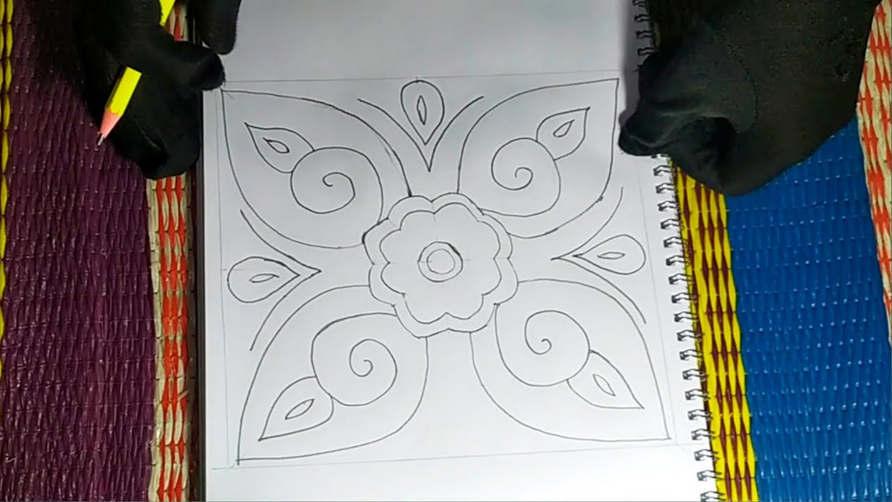Beautiful design drawing 2020 || নতুন নকশী কাথার ডিজাইন || Drawing ...