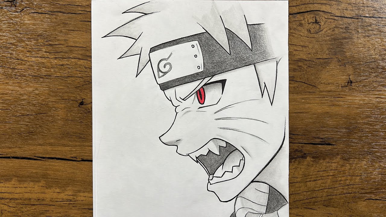 How to Draw Naruto in Kyuubi Mode | Step-by-Step Tutorial for Beginners ...
