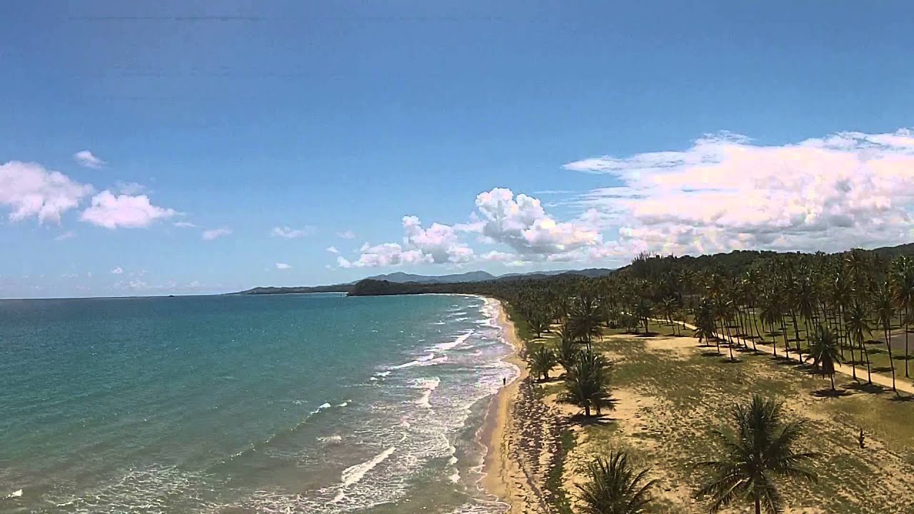 Drone flight at Punta Santiago Beach, Puerto Rico - YouTube