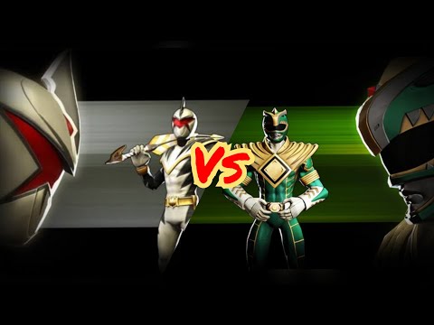 Power Rangers Fight MMPR Green Ranger v2 vs Dino Thunder White Ranger #powerrangers