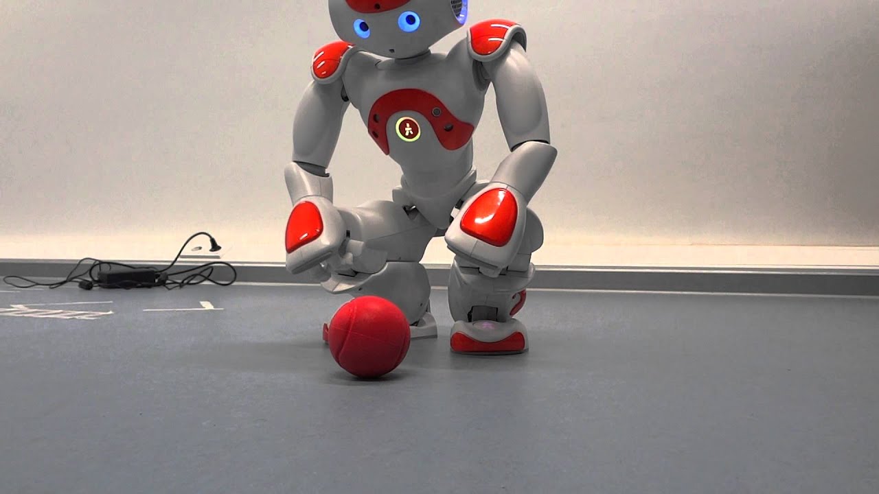 Nao Robot - Nearly picking up a ball - YouTube