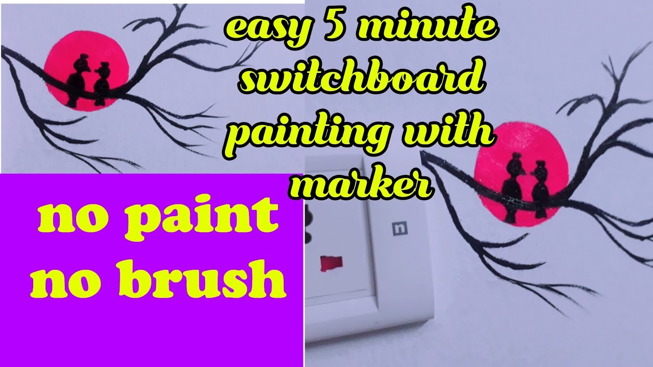 DIY simple switch board painting with permanent marker/switch board ...