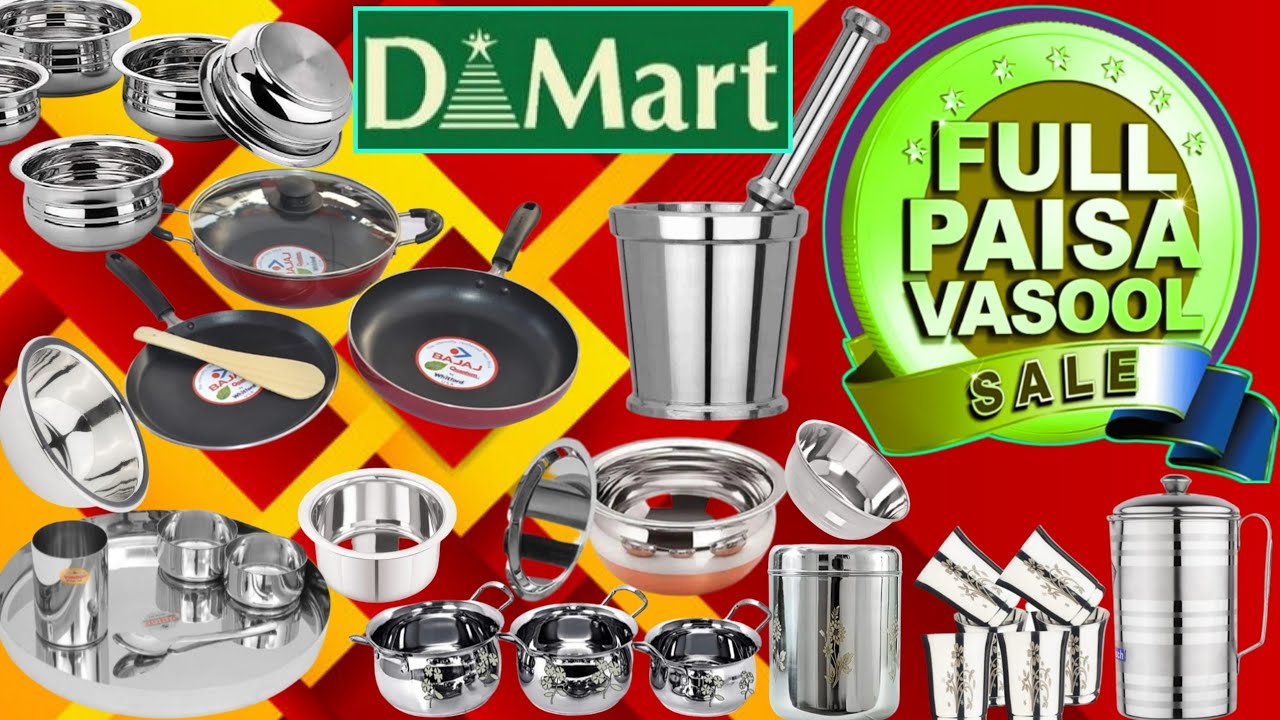 D Mart Latest Stainless Steel Collection Sale || D Mart Latest Nonstick ...