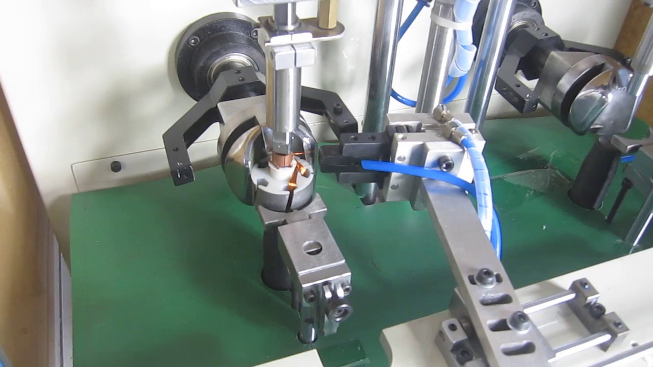 Double station small rotor micro armature winding machine - YouTube