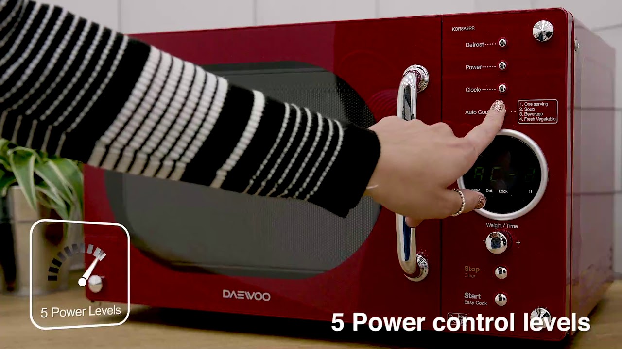 Daewoo Retro Design 23L Microwave - YouTube