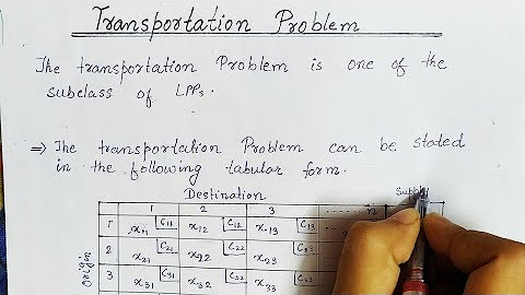 Transportation problem in operation Research In Hindi - YouTube