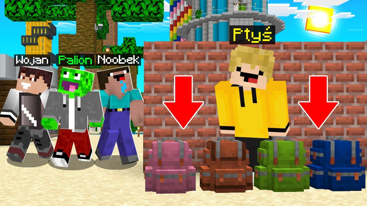 PTYŚ UKRADŁ NAM WSZYSTKIE PLECAKI w Minecraft! - YouTube