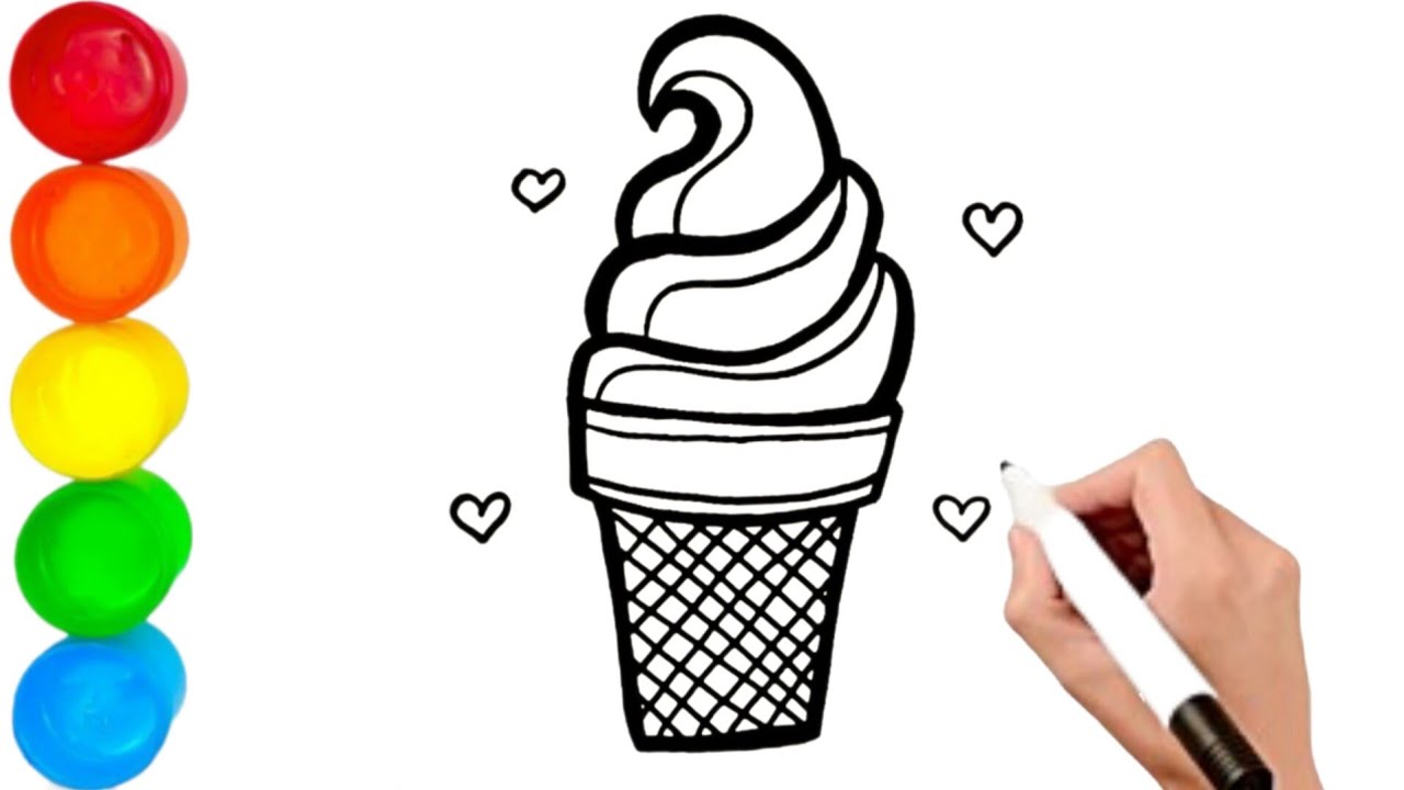 How to draw ice cream for children and toddlers | Learning how to draw ...