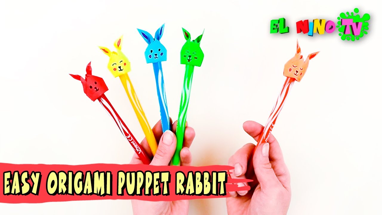 Easy origami puppet rabbit 🐰 - YouTube