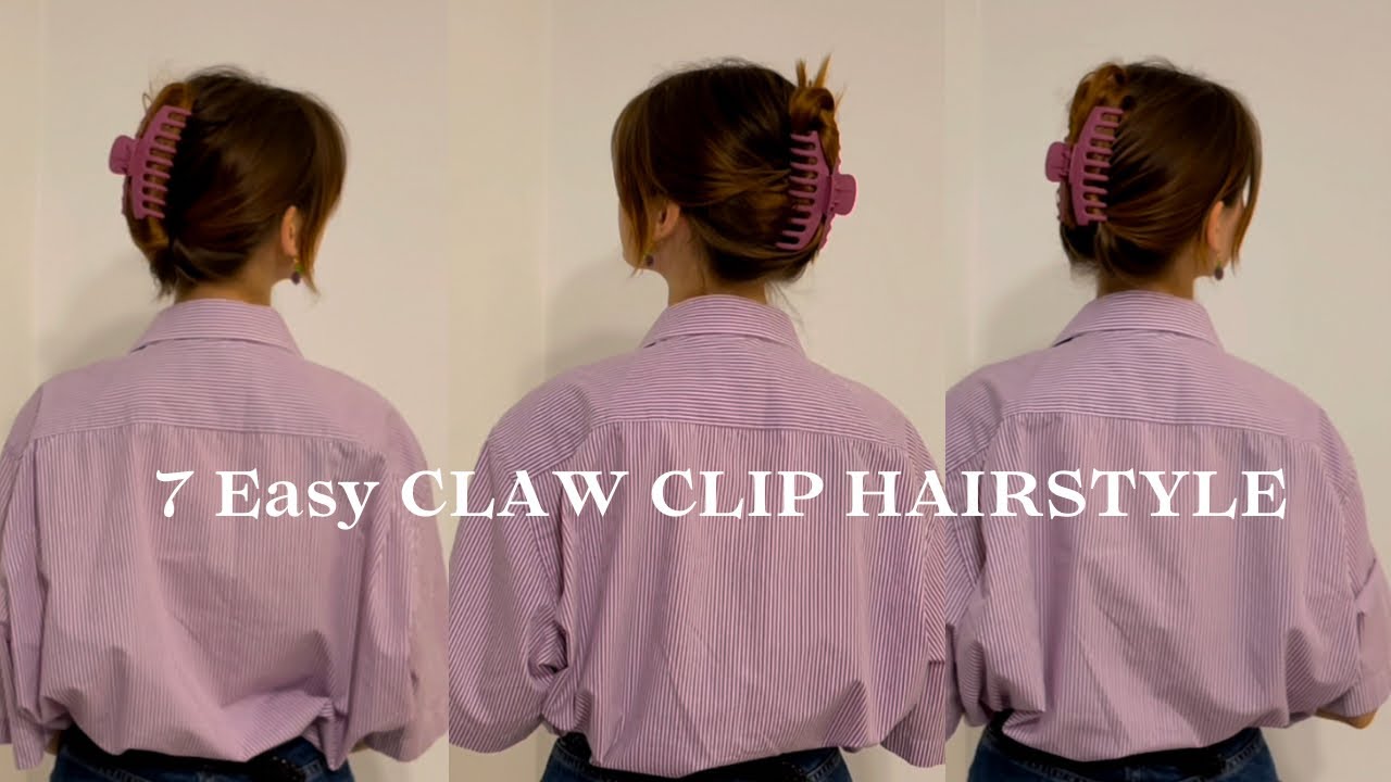 7 Easy 90s Claw Clip Half up hairstyles - YouTube