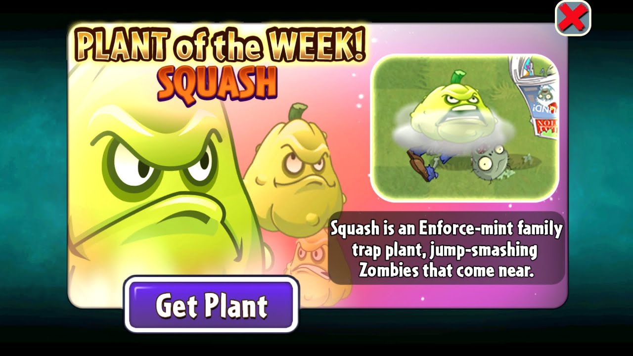 PvZ2 (Plant of the week (Squash)...lvl. 2)! 💥 - YouTube