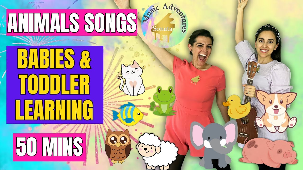Animals Learning Video for Kids, Interactive Songs - Wheels on the Bus ...
