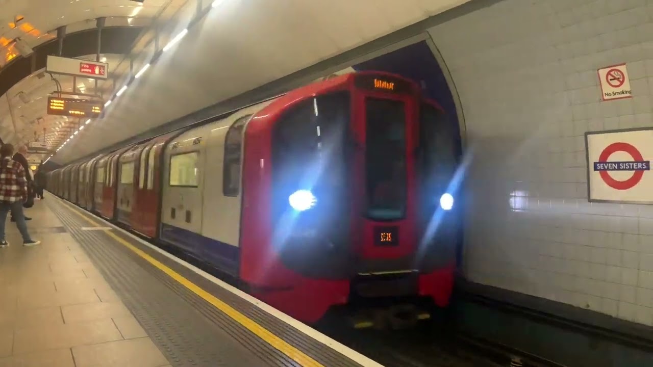Victoria line 2009TS Approaching Seven Sisters - YouTube