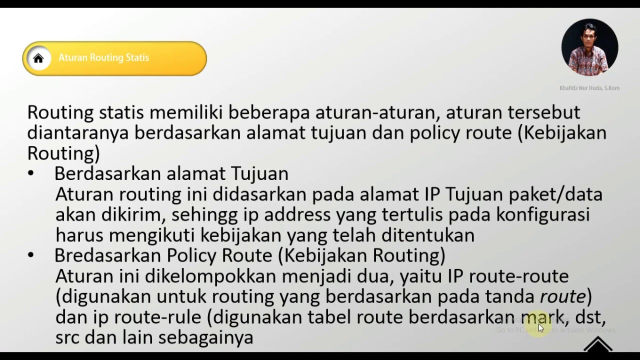 Prinsip dan Cara Kerja Routing Statis - YouTube