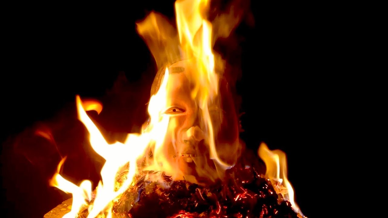 Burning my hand-carved Noh mask. - YouTube