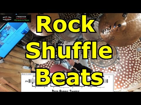 Rock Shuffle Beats Groove Drum lesson - YouTube