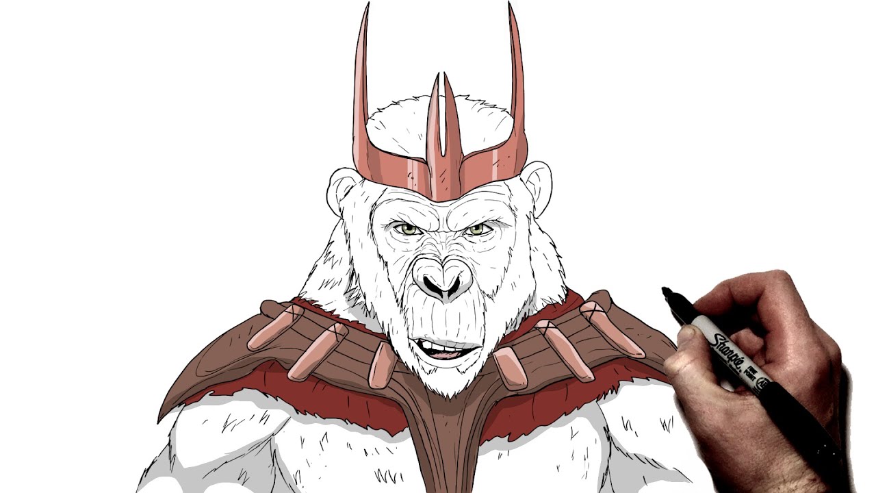 How To Draw Proximus | Step By Step | Planet Of The Apes - YouTube