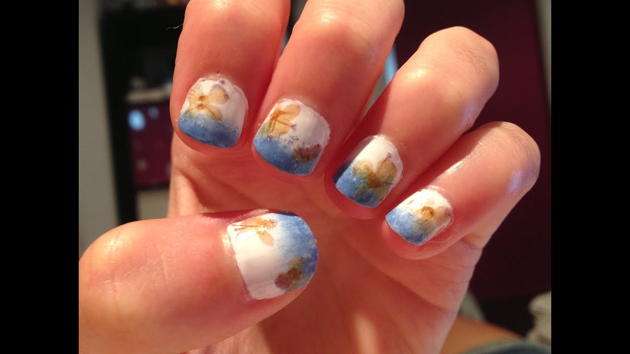 Dainty Pressed Flower Nails - YouTube