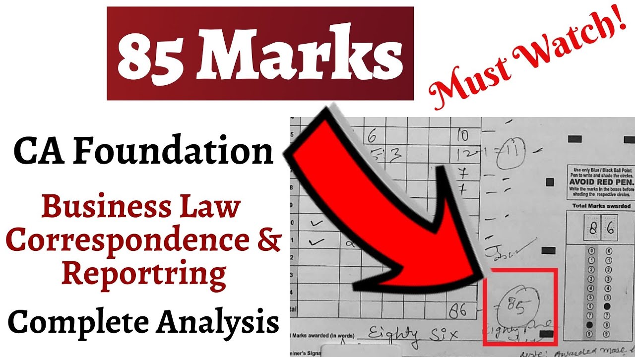 85 Marks in CA Foundation Paper 2 || Know the Strategy and Writing ...