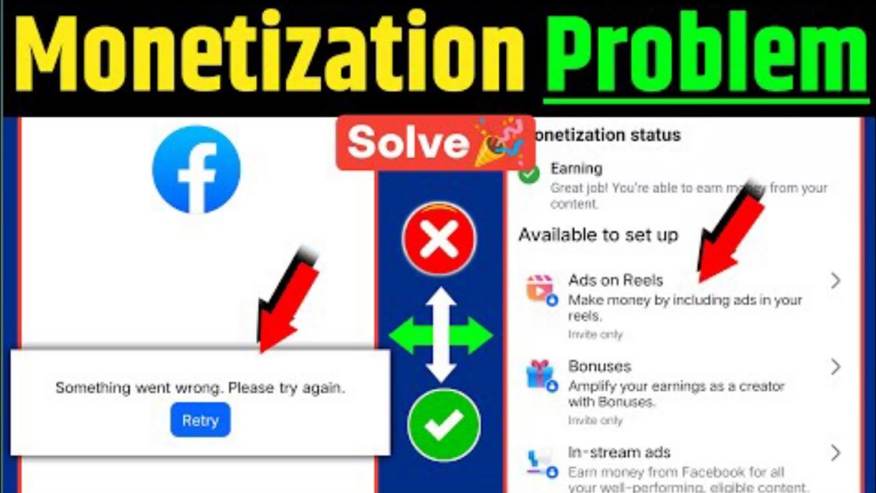 Something went wrong. Please try again | Facebook Monetization Problem Solved - YouTube