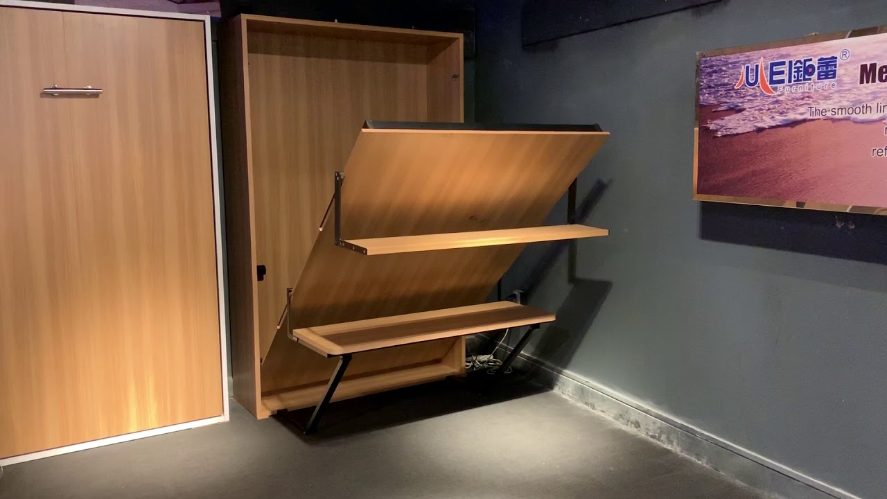 Motorized Murphy Bed-- With Table & Shelf, easy for your life - YouTube