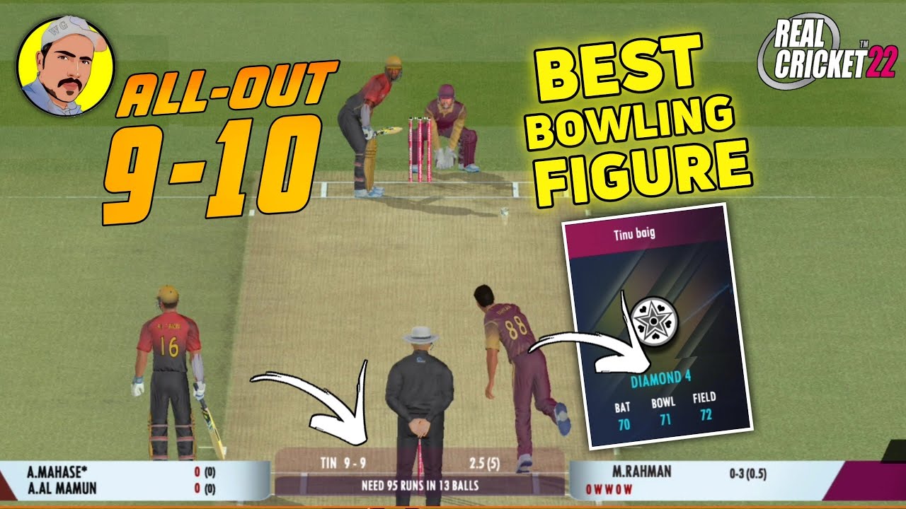 Best Bowling Figure Against Diamond Player || Real Cricket 22 Bowling ...