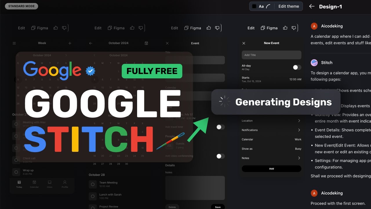 Google Stitch: RIP UI Designers! This FULLY FREE AI Designer by Google ...