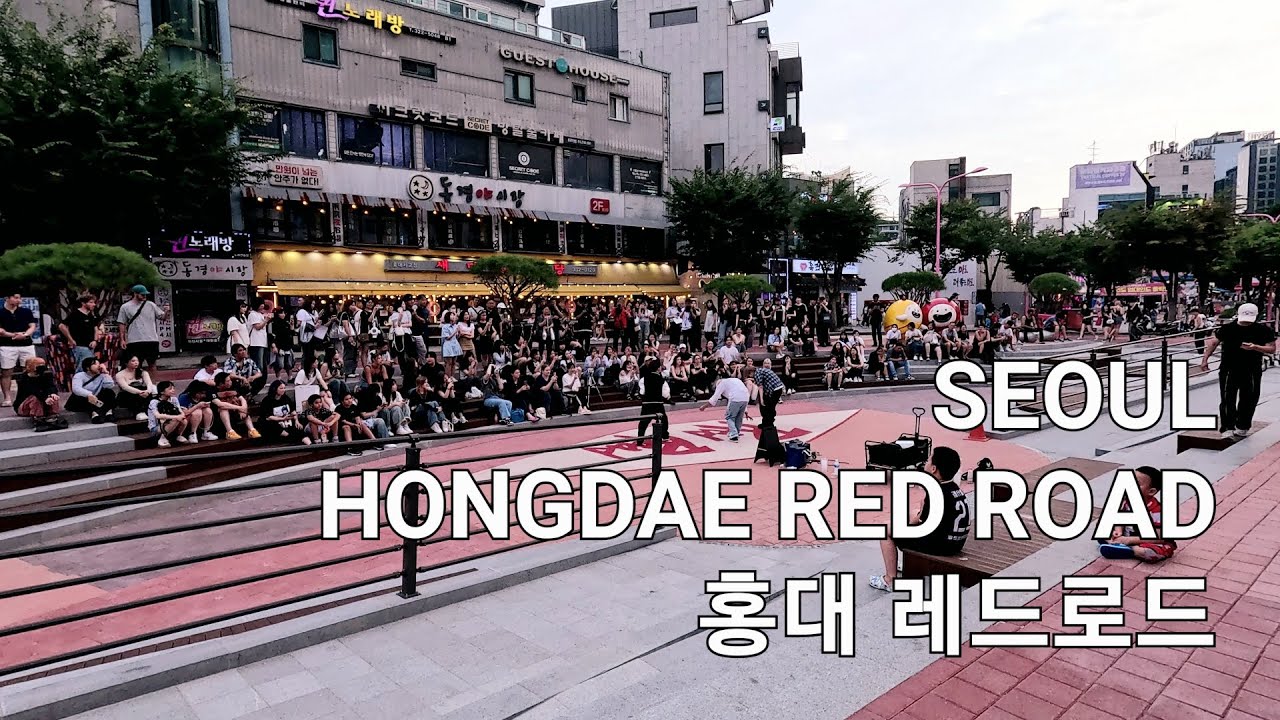 SEOUL Weekend Hongdae Red Road Walking / 서울 주말 홍대 레드로드 걷기 / 4K - YouTube