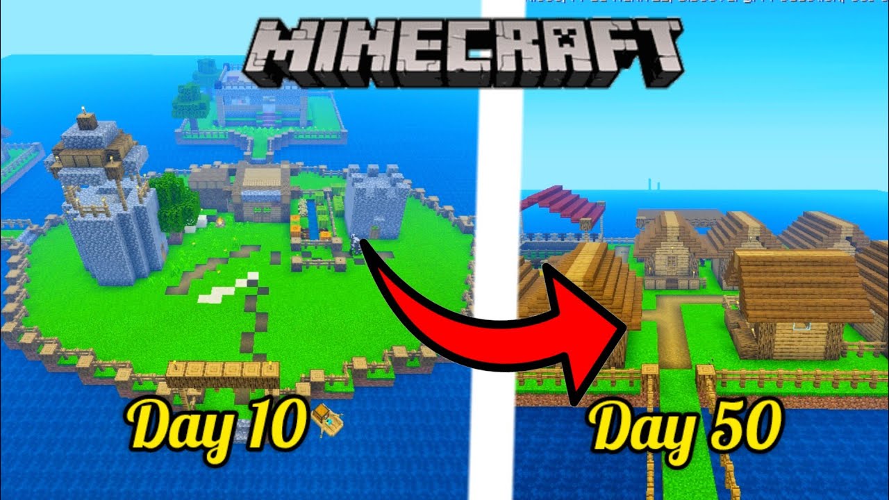 I Survived 50 Days on Island in Minecraft 😀 #minecraft #island - YouTube