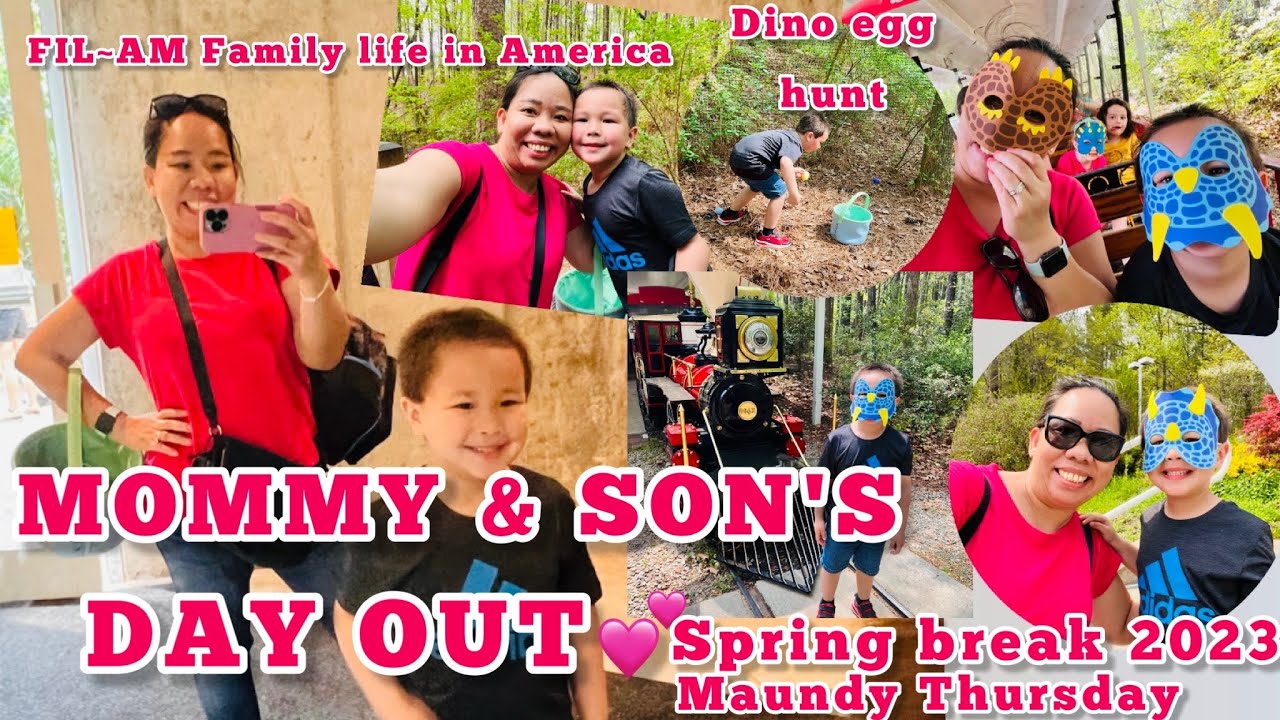 FIL~AM FAMILY IN US | MOM & SON'S DAY OUT | DINO EASTER EGG HUNT ...