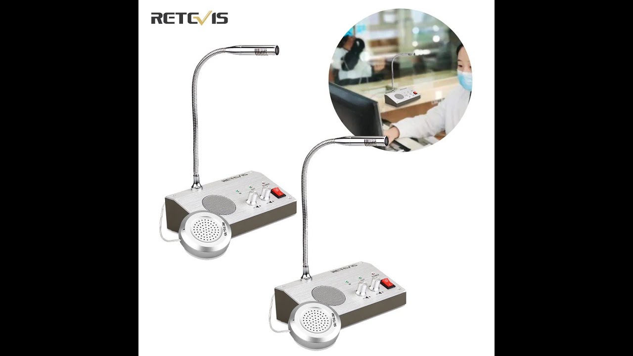Window Intercom System 2 pcs Retevis RT-9908 Bank Counter Interphone ...