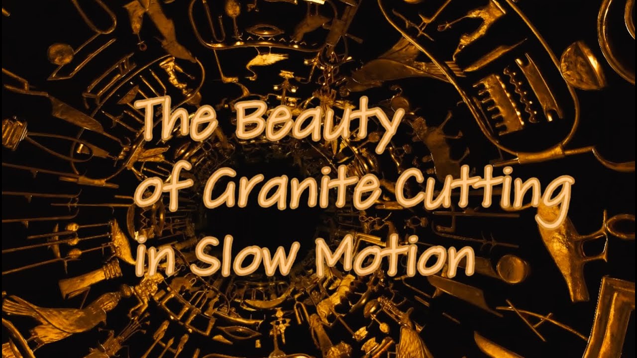 The Beauty of Granite Cutting in Slow Motion - YouTube