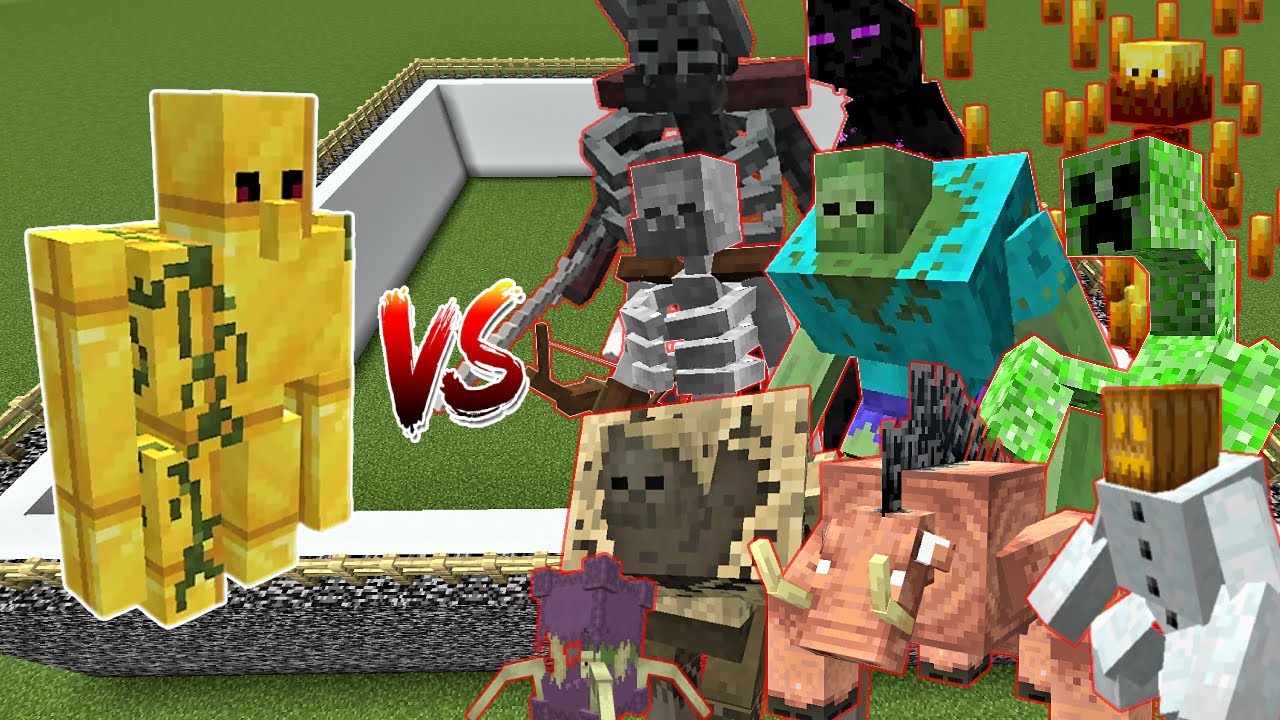 Gold Golem vs All Mutant Mob [Minecraft Mob Battle] - YouTube