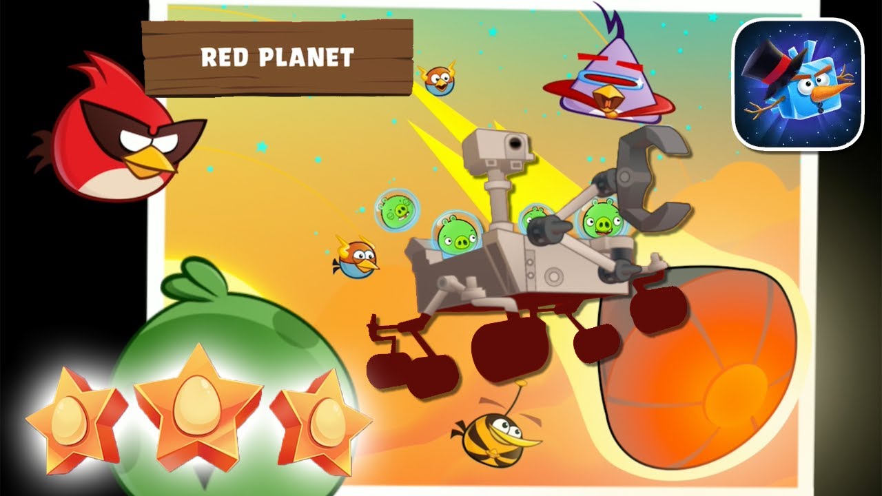 Angry Birds Reloaded In Space - RED PLANET Lvl. 1-30 - 3 Stars Gameplay ...