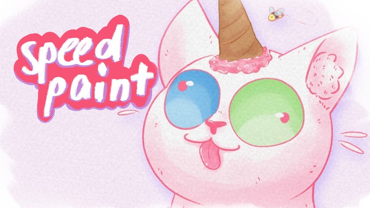 Derpy Catd with ice cream || Speedpaint [Krita] - YouTube