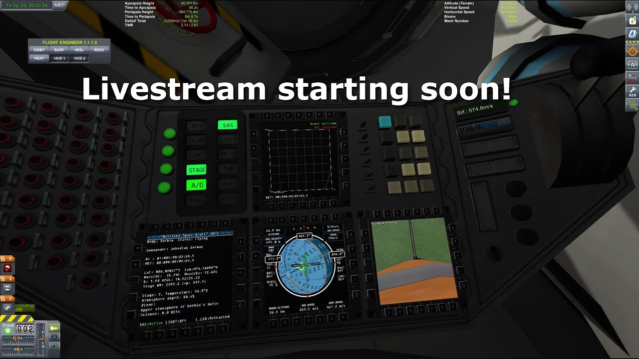 Livestream - KSP 1.1 Full IVA Apollostyle zum Mun und zurück! - YouTube
