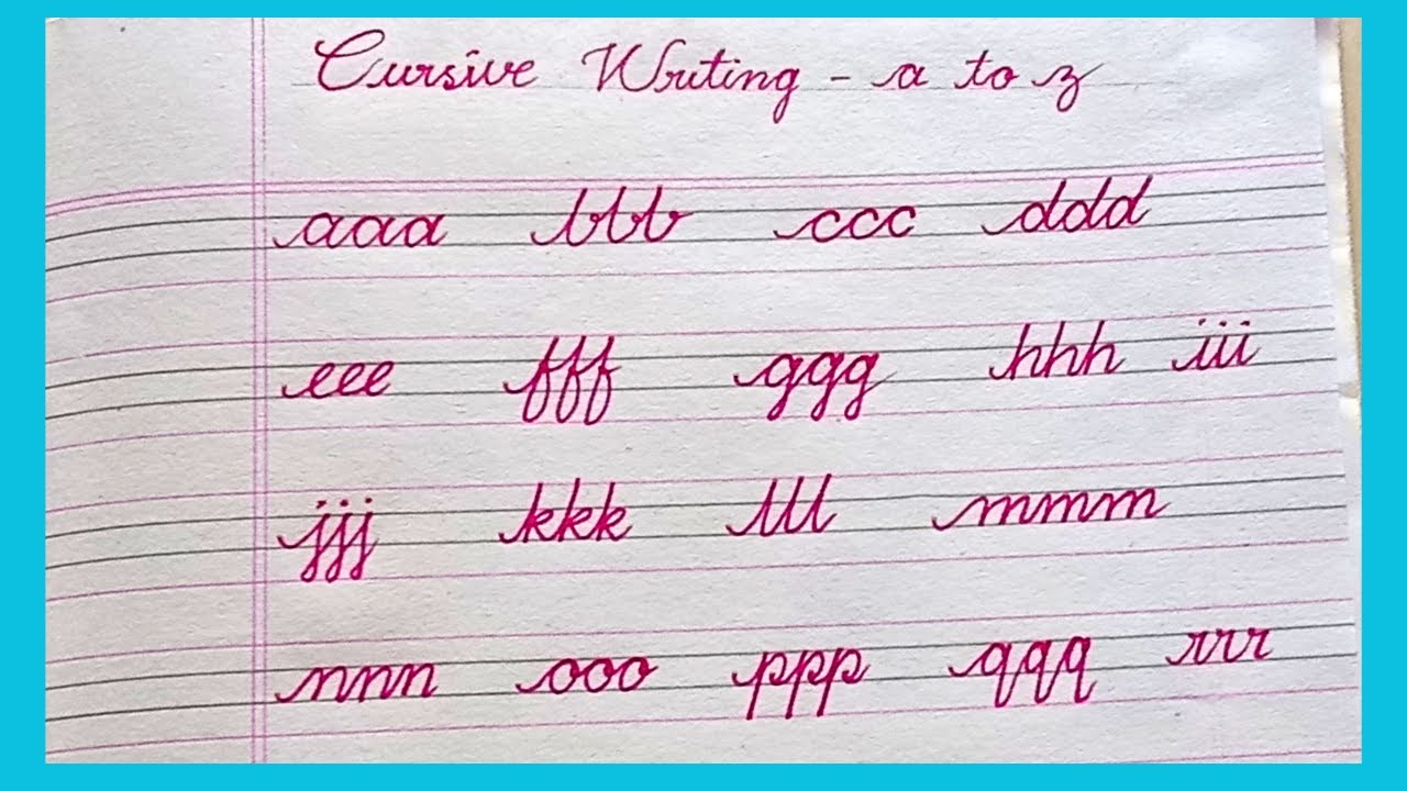 How to write small alphabet in cursive neatly - YouTube