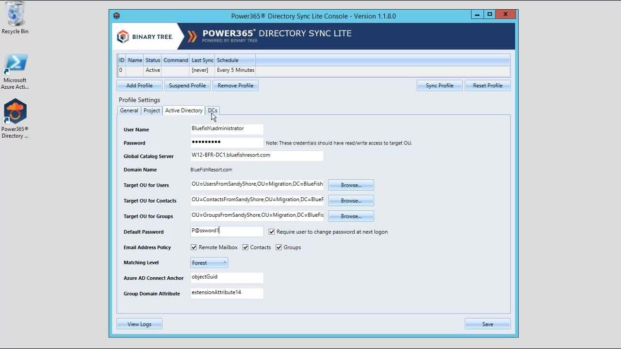 Binary Tree - Configuring Power365 Directory Sync Lite Access - YouTube