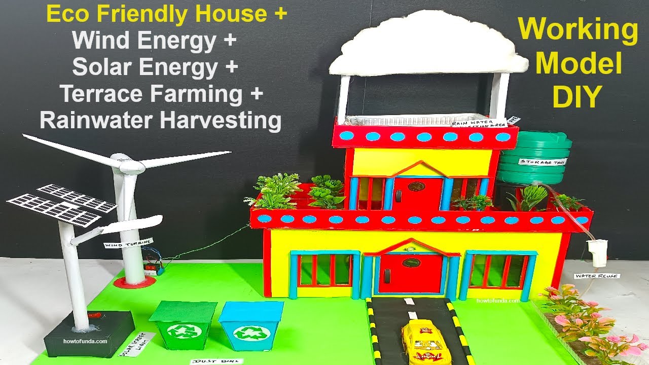 eco friendly house with rainwater harvesting - wind turbine - solar ...