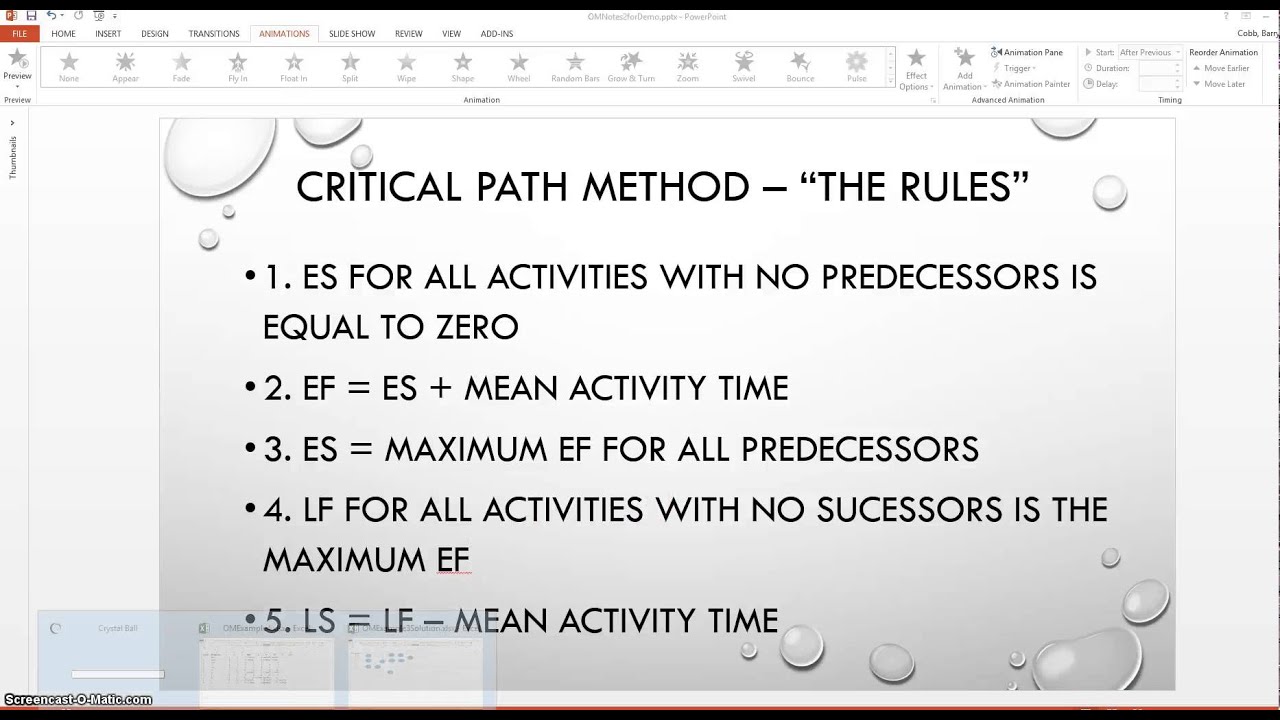 Operations Management -- Critical Path Method - YouTube