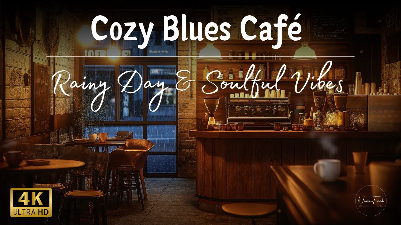 Cozy Blues Café 4k | Rainy Day & Soulful Vibes - YouTube