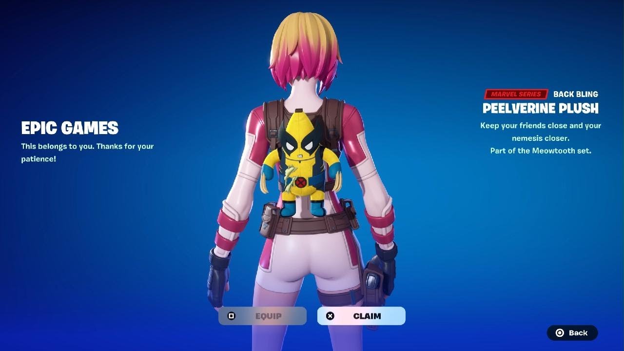Fortnite chapter 5 season 4 free Peelverine plush backbling free ...