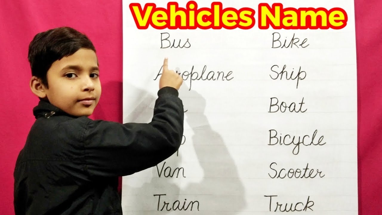 Vehicles Names For Kids | Vehicles For Kids | Vehicles in english | rs ...