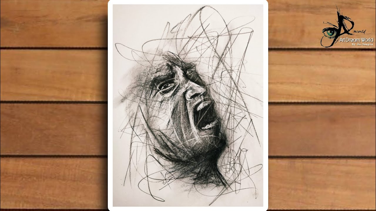 How to draw pencil sketch sad boy ||Meaningful alone & angry boy ||step ...